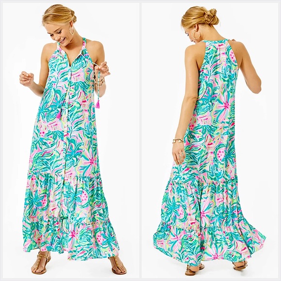Lilly Pulitzer | Dresses | Lilly Pulitzer Luliana Swing Maxi Dress Multi One In A Melon Size L ...